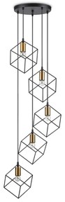 Ideal Lux - Lustr na lanku ICE 5xE27/60W/230V pr. 50 cm černá