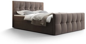 Manželská postel Boxspring 160 cm Macheta Comfort (hnědá) (s matrací a úložným prostorem). 1056151