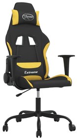 vidaXL Herní židle černá a žlutá textil