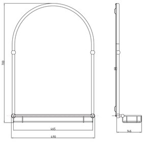 Sapho Sapho, Zrcadlo TIGA s policí 48x67cm, chrom, HZ202