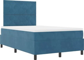 Postel s boxspringem s čelo Tmavě modrá 120 x 190 cm samet 3339888