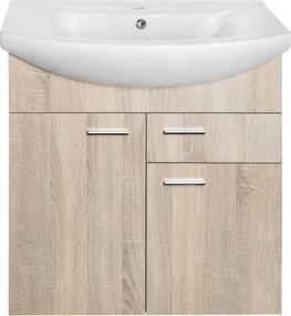 Aqualine Aqualine, ZOJA umyvadlová skříňka 71,5x74x34cm, dub platin, 51175