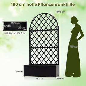 Costway Truhlík na rostliny s mřížovinovou zástěnou s květinovým truhlíkem