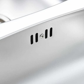 Kuchyňský dvojitý dřez se sítkem a sifonem nerezová ocel 145075