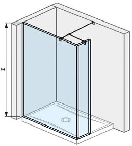 Jika Pure - Skleněná stěna boční, 120x20x200 cm, s úpravou Jika Perla Glass H2674260026681