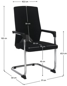 Kondela Zasedací židle, černá, RAVIL
