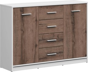 XXXLutz KOMODA, bílá, barvy dubu, 118,5/84/34 cm - Široké komody - 002427009805