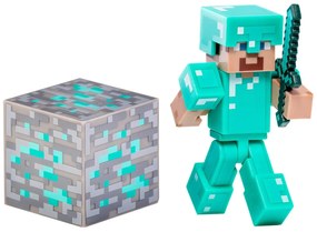 Figurka Minecraft Diamantový Steve s příslušenstvím 7cm