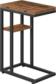 Rozkládací odkládací stolek Vasagle Bromy 26/52 cm hnědý/černý