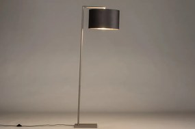 Stojací designová lampa Pallas Black and Silver Steel