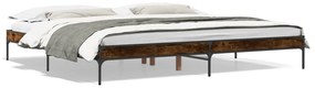 Rám postele kouřový dub 200 x 200 cm kompozitní dřevo a kov - Default Title