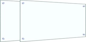 Kuchyňské panely 2 ks průhledné 80 x 40 cm tvrzené sklo 3315792