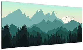 Obraz do obýváku - hory (100x40cm)