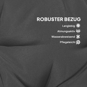Sada polštářů Outsunny pro hollywoodskou houpačku 170 cm, polštář na židli a polštář na opěradlo, polštář na zahradní houpačku, tmavě šedá, pohodlná …