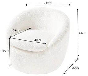 Designové otočné křeslo Kalei bílé