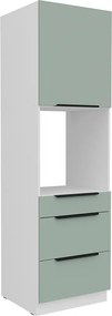 ARIA sb | vysoká skříňka 60 DPS-210 3S1F na vestavnou troubu | PREMIUM BOX | 60 cm | ANTI FINGERPRINT povrch | bílá/aquamarine
