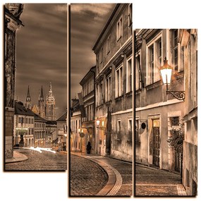 Obraz na plátně - Magické noční staré město - čtverec 3258FD (105x105 cm)