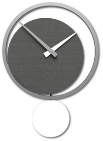 Designové kyvadlové hodiny 11-010 CalleaDesign Eclipse 51cm (více barevných variant) Barva černá klasik-5 - RAL9017 Dýha šedý kořen - 84