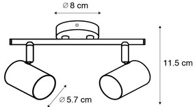 Moderní bodové svítidlo bronzové naklápěcí 2-světlo - Jeana