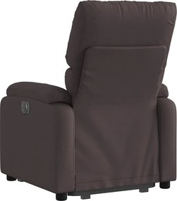 Zvedací polohovací křeslo tmavě hnědé textil 3204829