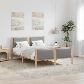 Rám postele s čelo Světle šedá 140 x 200 cm textil 3394263