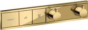 Hansgrohe RainSelect, baterie pod omítku na 2 spotřebiče, leštěný vzhled zlata 15380990