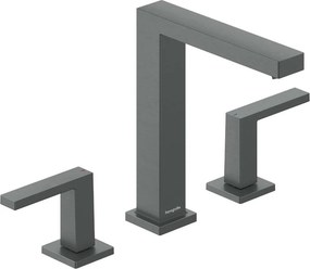 Hansgrohe Tecturis E - Umyvadlová baterie s výpustí Push-Open, 3-otvorová instalace, EcoSmart+, kartáčovaný černý chrom 73030340