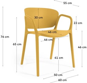 Žlutá plastová zahradní židle Ania – Kave Home