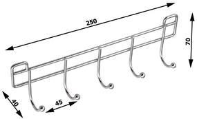 Aqualine, Chrom LINE 5 háček, chromový, 37055