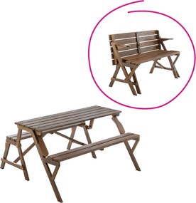 Kondela Zahradní stůl/lavička, 2v1, hnědá, ZAGIR