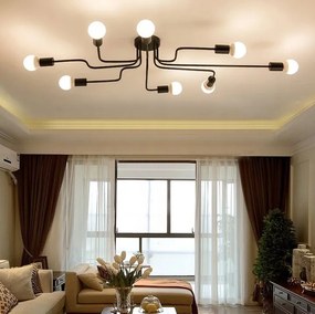 Toolight - Stropní / nástěnné svítidlo Agaro Spider 8xE27, černá, OSW-06606
