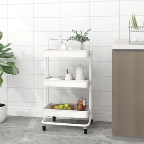 Kuchyňský vozík se 3 patry bílý 42 x 35 x 85 cm železo a ABS 336336