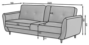 Eltap Rozkládací pohovka Bellis Materiál a barva potahu: Nube 3 - šedá