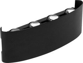 Toolight Toolight, JNH041-8G, venkovní LED nástěnné svítidlo nahoru/dolů, 8 LED, 12 W, 4000 K, IP44, černá matná, OSW-56232