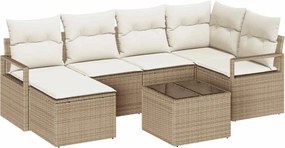 Set pohovek 7 ks Béžová polyratan 3346461