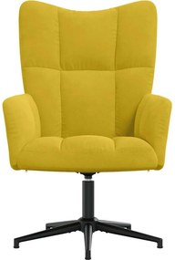 Relaxační křeslo hořčicově žluté samet 328102