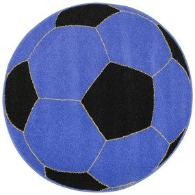 Kulatý koberec Fotbalový balón modrý černý Rozměr: průměr 80 cm
