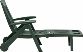 Zahradní lehátko ZIRCONE, 72×195×101 cm, tmavě zelená I.P.A.E-Progarden