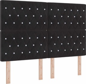 Postel s boxspringem s matrací s čelo Černá 160 x 200 cm samet 3341962