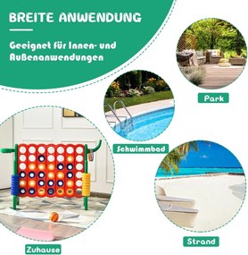 Costway Velká sada 4 v řadě Jumbo 4 v řadě červená + – 84 × 33 × 79 cm, zelený