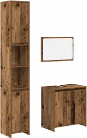 3dílná koupelnová sestava old wood kompozitní dřevo 3328565