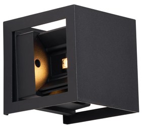 Moderní nástěnné svítidlo černé vč. LED IP44 - Edwin Quadro