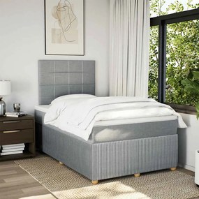 Box spring postel s matrací světle šedá 120 x 200 cm textil 3292023