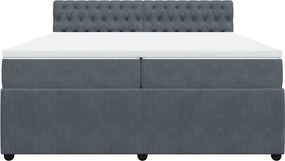 Box spring postel s matrací tmavě šedá 200x200 cm samet 3287837
