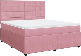 Box spring postel s matrací růžová 180x200 cm samet 3294711