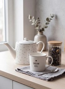 Bílá porcelánová konvička se srdíčky Lovely Day - 23*14*14 cm / 1000 ml