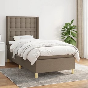 Box spring postel s matrací taupe 80x200 cm textil,  3132269