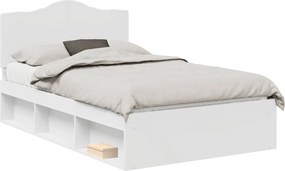 Rám postele s čelo Bílá 120 x 190 cm Masivní borové dřevo 3413335