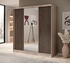ADRK Furniture Šatní skříň s zrcadlem Ida 200 ADRK-SW-IDA-SB-200