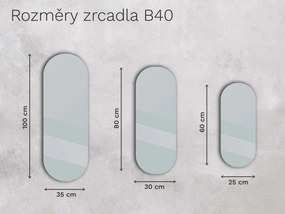 Zelené zrcadlo Base B40 25×60
